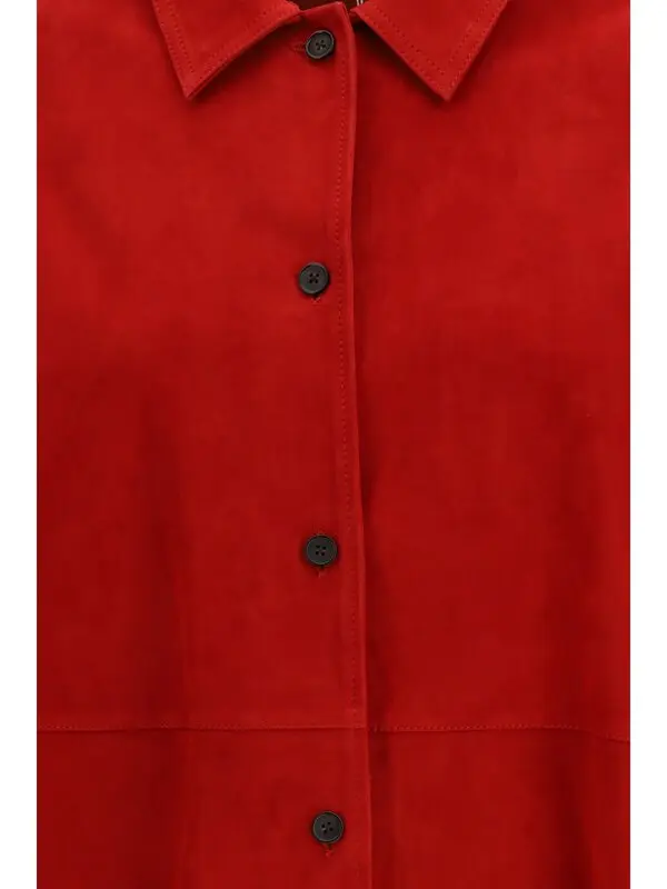 TOTEME Suede Shirt Jacket - Red