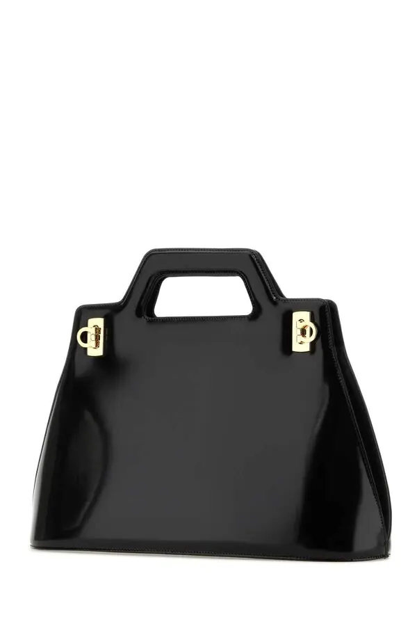 FERRAGAMO Salvatore Leather Wanda M Handbag - Black