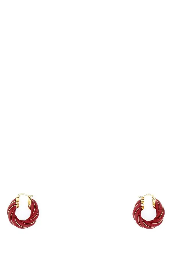 Bottega Veneta Tiziano Nappa Leather And 925 Silver Twist Earrings - Red