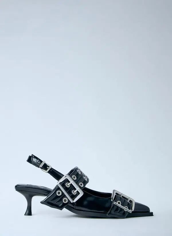 GANNI Slingback Pumps With Buckle Detailing