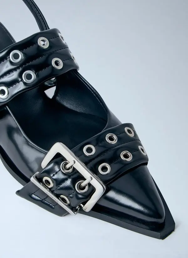 GANNI Slingback Pumps With Buckle Detailing