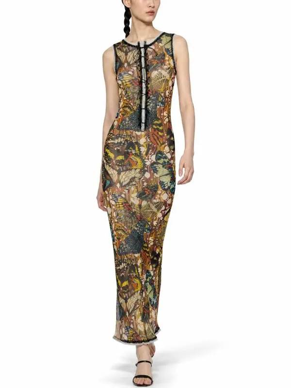 JEAN PAUL GAULTIER Long Dress With Butterfly Print