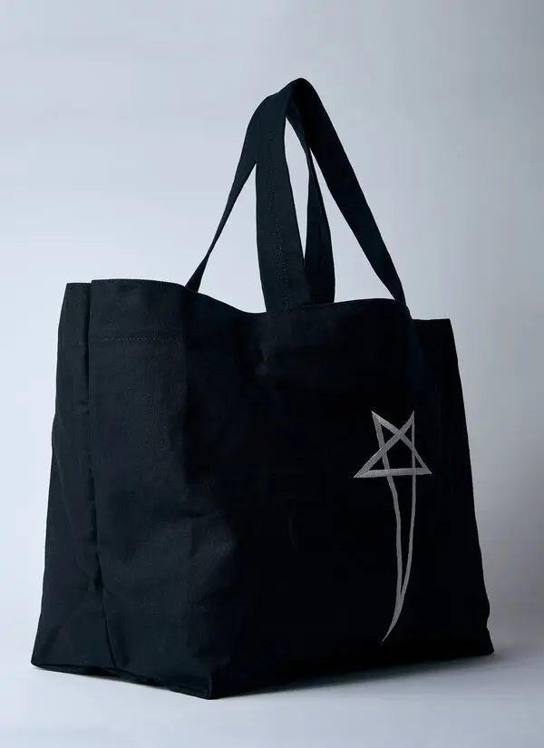 Rick Owens Canvas Embroidered Beach Tote Bag