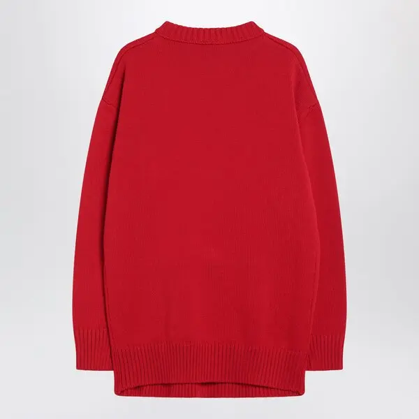 Prada Wool Crew Neck Sweater With Bow Detail