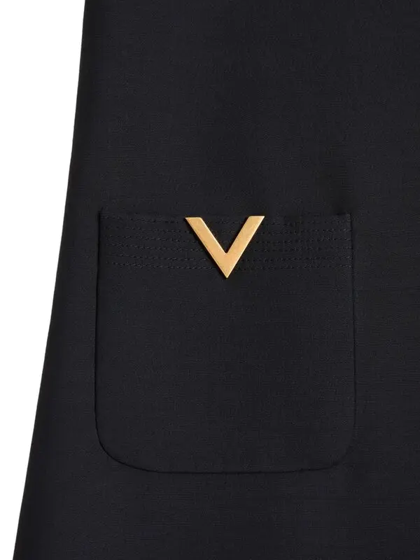 Valentino Garavani Wool And Silk Blend Dress With Bow Detail