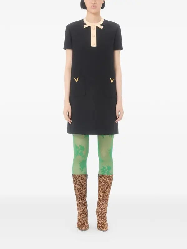 Valentino Garavani Wool And Silk Blend Dress With Bow Detail