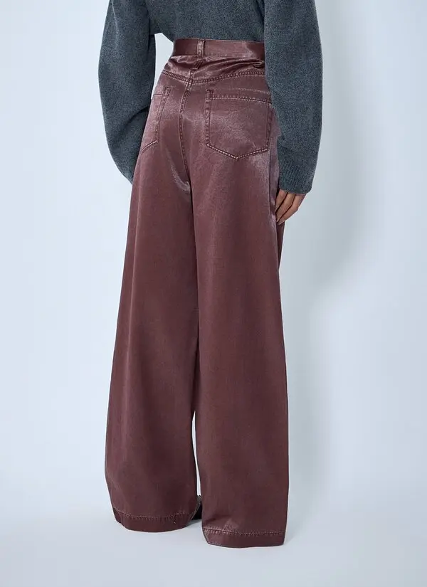 Issey Miyake Satin Wide-leg Jeans