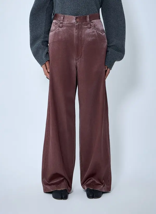 Issey Miyake Satin Wide-leg Jeans - Brown