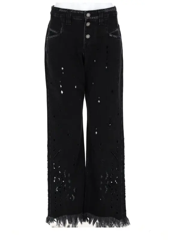 Isabel Marant Étoile Wide Leg Cropped Jeans With Cutout Details