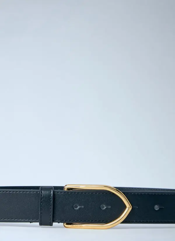 Jacquemus La Ceinture Bambino Leather Belt With Gold-tone Buckle