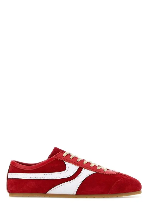 Dries Van Noten Suede Lace-up Sneakers - Red