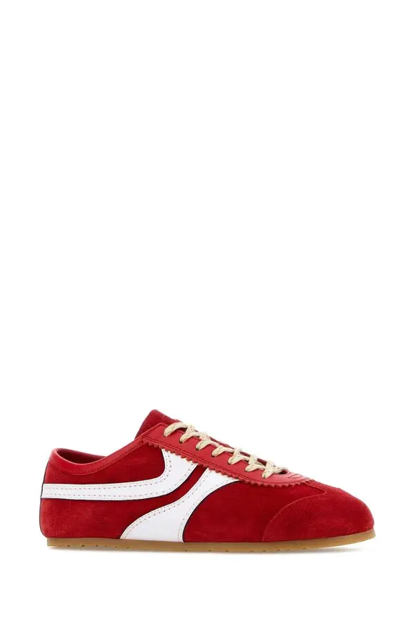 Dries Van Noten Suede Lace-up Sneakers - Red