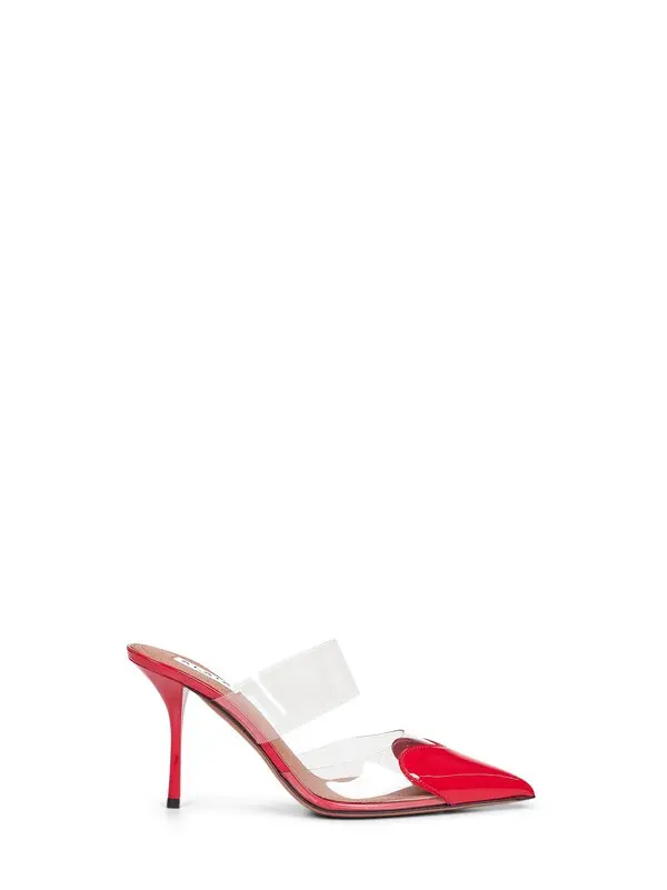 Alaïa Red Pvc And Patent Leather "le Coeur" Mules - Multicolor