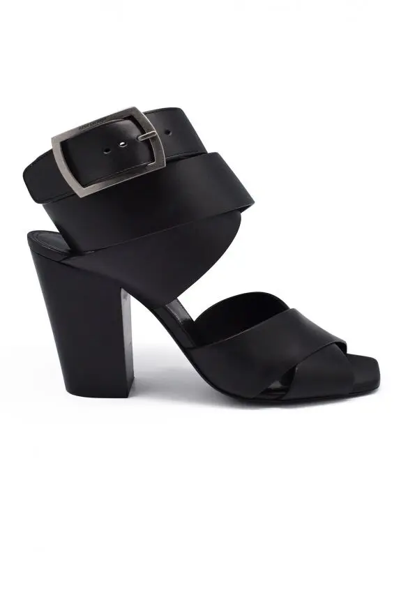 Saint Laurent Crossover Strap High Heel Sandals
