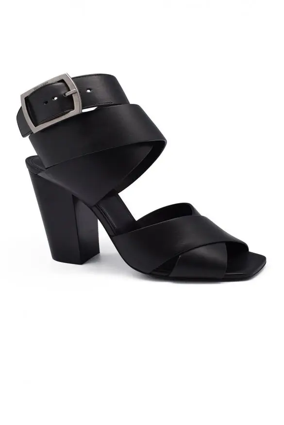 Saint Laurent Crossover Strap High Heel Sandals