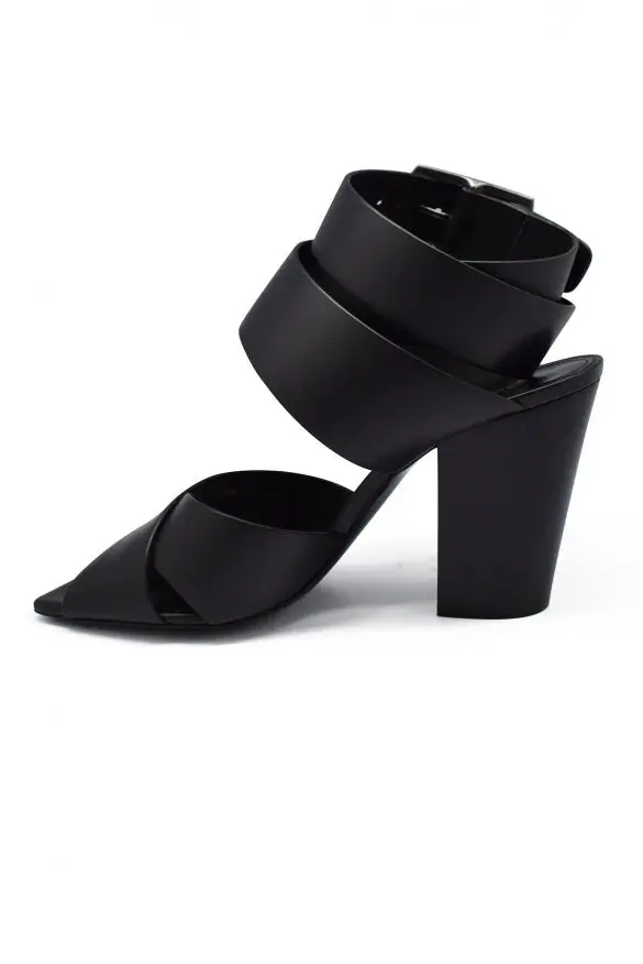 Saint Laurent Crossover Strap High Heel Sandals