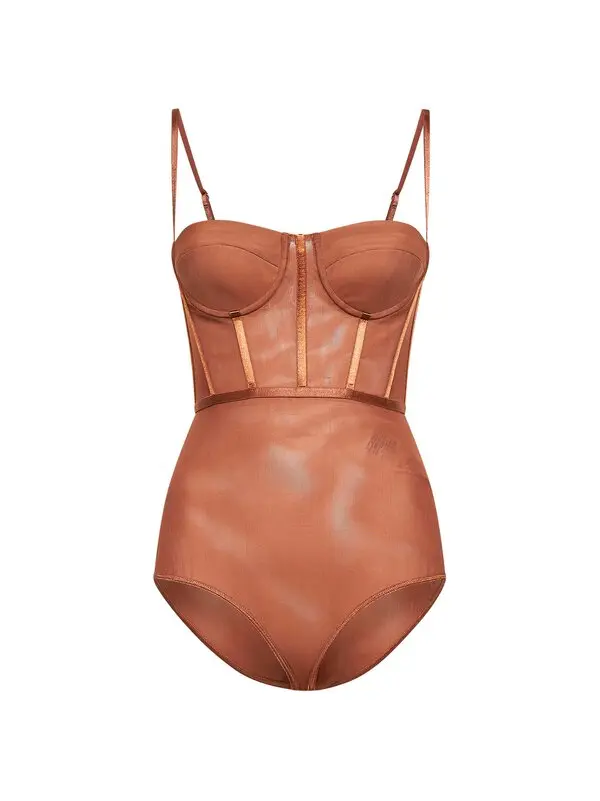 Zimmermann Stretch Mesh Corset Bodysuit - Multicolor