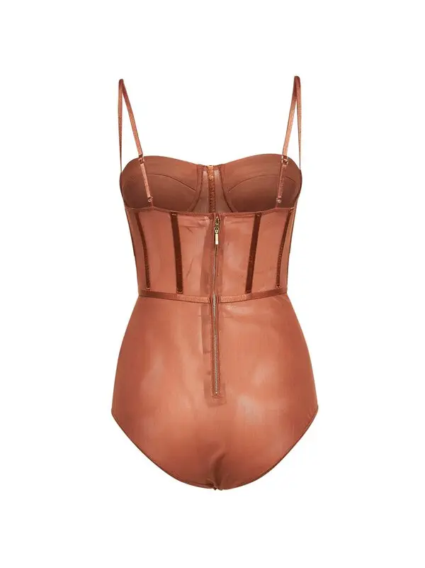 Zimmermann Stretch Mesh Corset Bodysuit - Multicolor