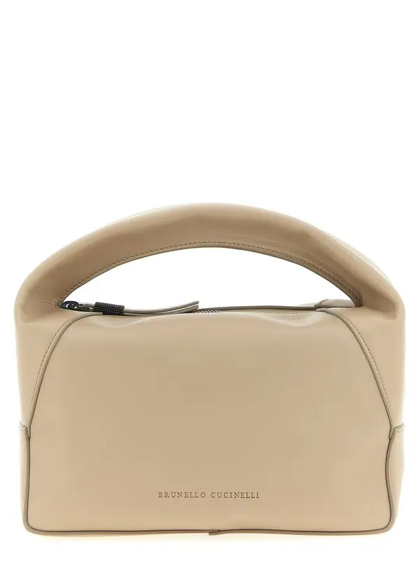 Brunello Cucinelli Hobo Duo Calf Leather Bag With Monile Detail