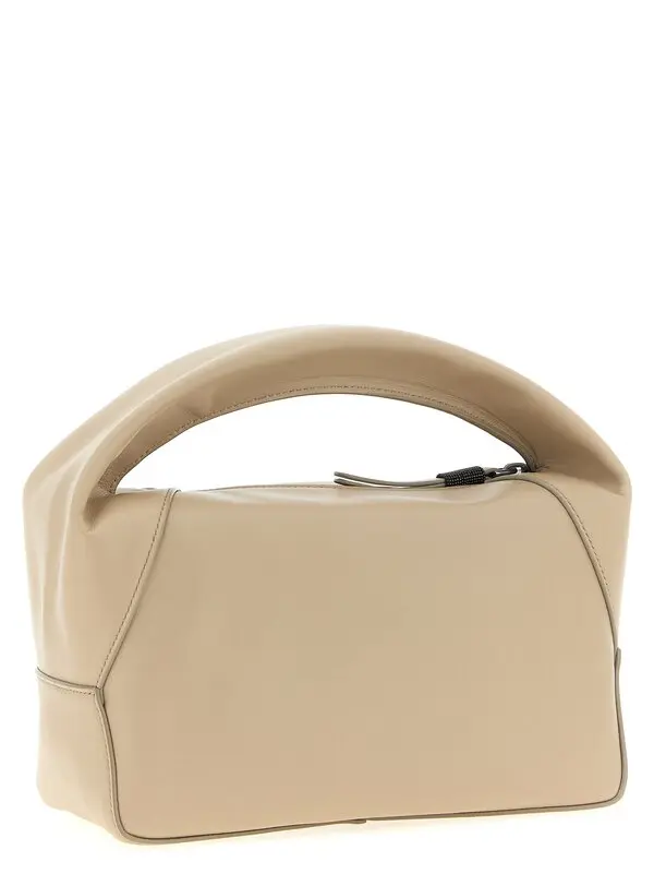 Brunello Cucinelli Hobo Duo Calf Leather Bag With Monile Detail