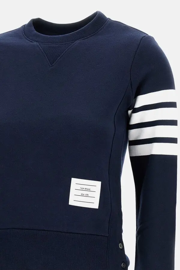 Thom Browne Crewneck Sweatshirt With Signature 4-stripe Detail - Multicolor