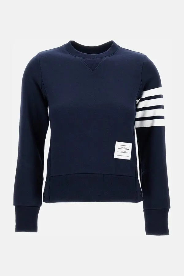 Thom Browne Crewneck Sweatshirt With Signature 4-stripe Detail - Multicolor