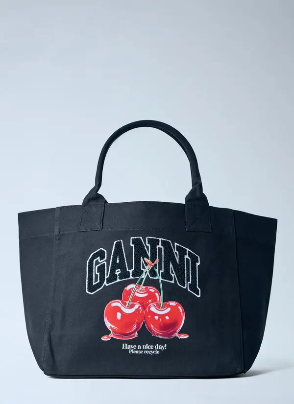 GANNI Medium Trapeze Shopper Bag - Black