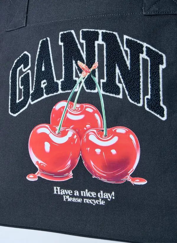 GANNI Medium Trapeze Shopper Bag - Black