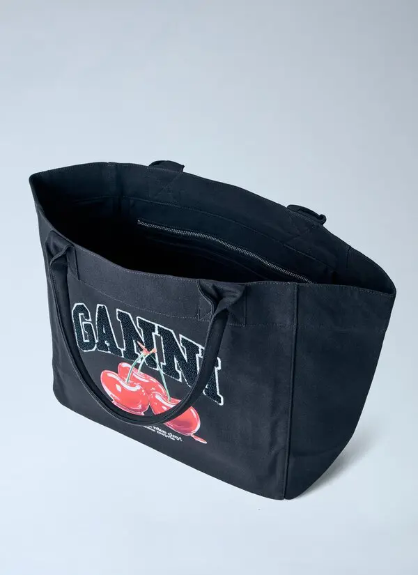 GANNI Medium Trapeze Shopper Bag - Black