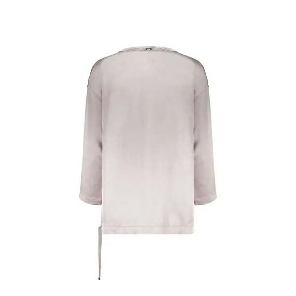 Herno Long Sleeve V-neck Top With Drawstring Hem - Gray