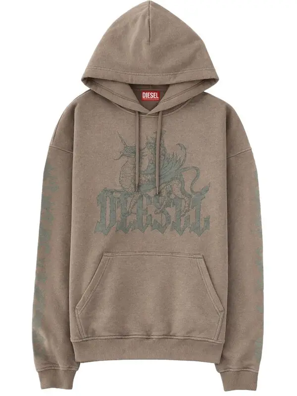 DIESEL® Felpa Con Logo Hoodie - Brown
