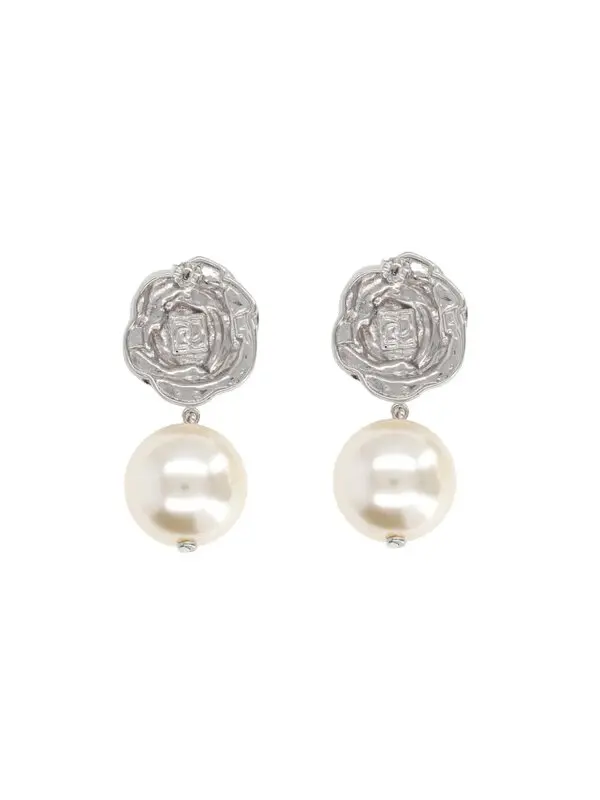 Magda Butrym Rose And Pearl Drop Earrings