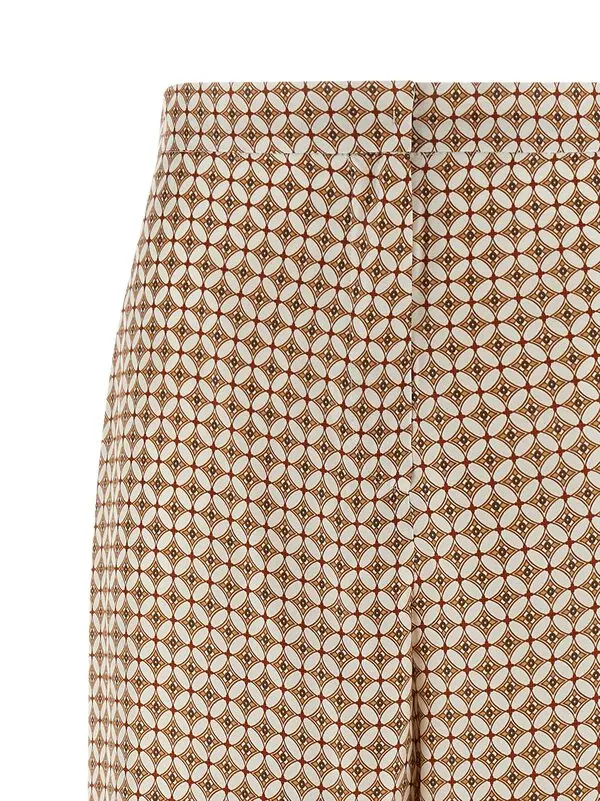 Max Mara Mstottelia Printed Silk Twill Wide Leg Trousers - Blue