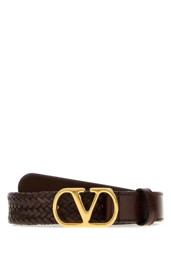 Valentino Garavani Woven Leather Belt - Brown