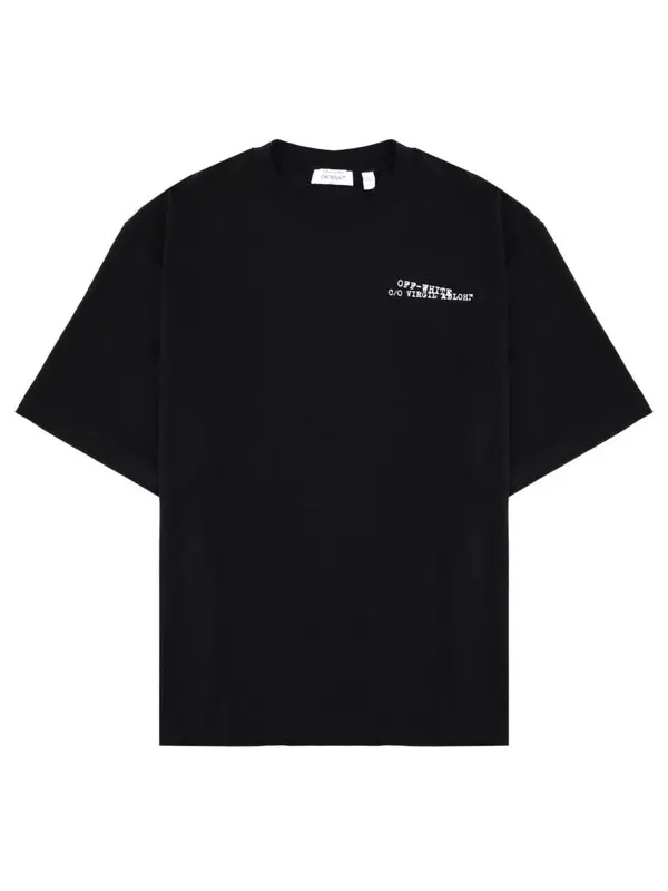 Off-White T-shirt Con Logo - Black