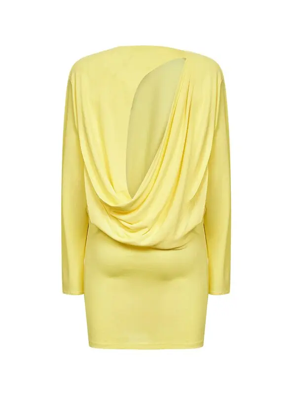 Jacquemus Yellow Cowl-back Mini Dress - Multicolor