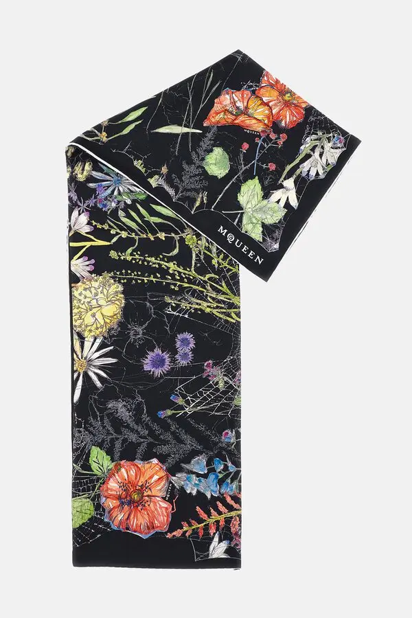 Alexander McQueen Spider Floral Silk Scarf - Multicolor
