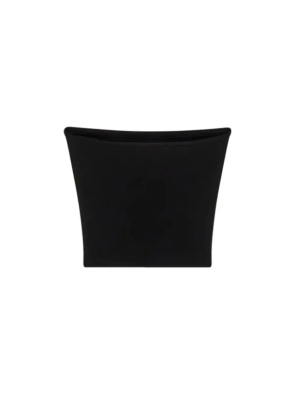 DIESEL® Black Stretch Ribbed Jersey Bandeau Top - Multicolor