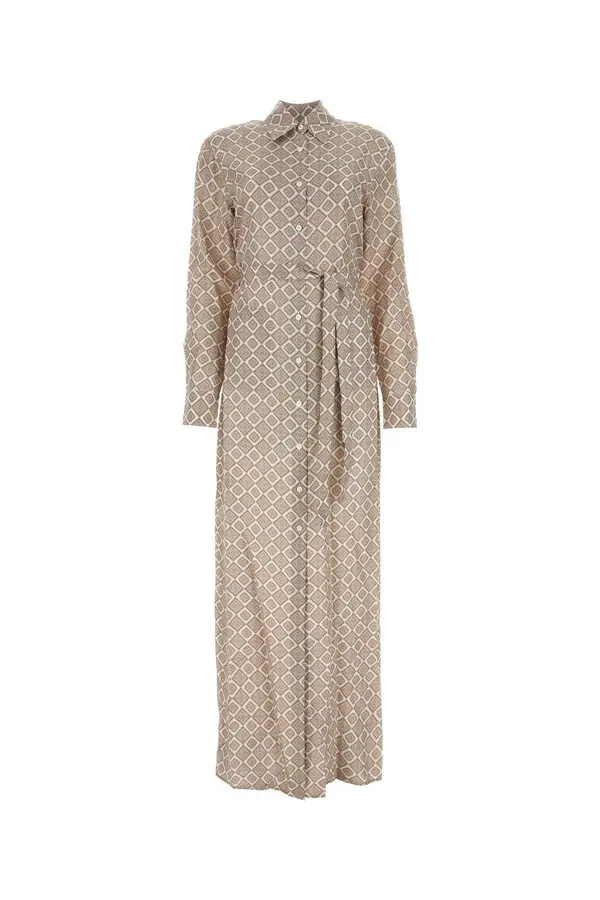 Prada Printed Silk Shirt Dress - Multicolor