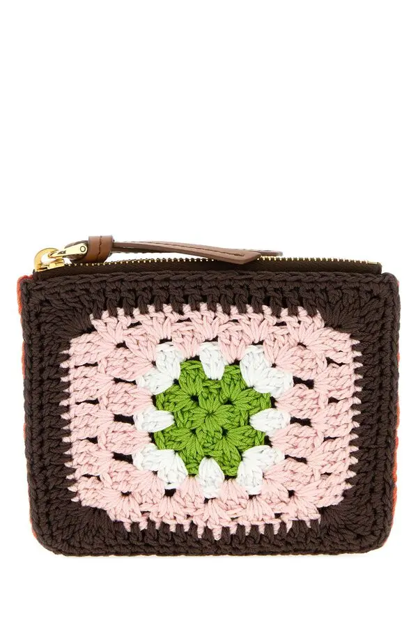 Miu Miu Crochet Card Holder - Multicolor