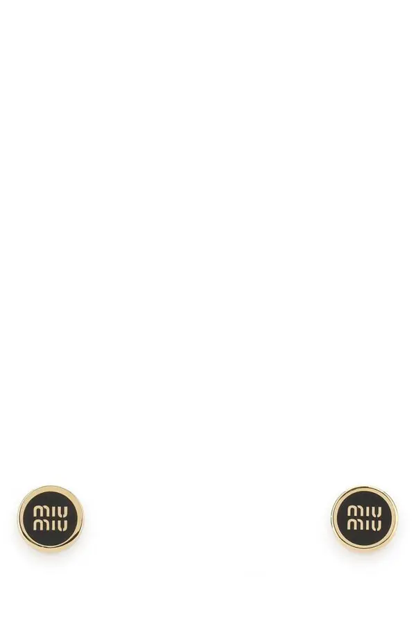Miu Miu Metal Bow Dangle Earrings - Black