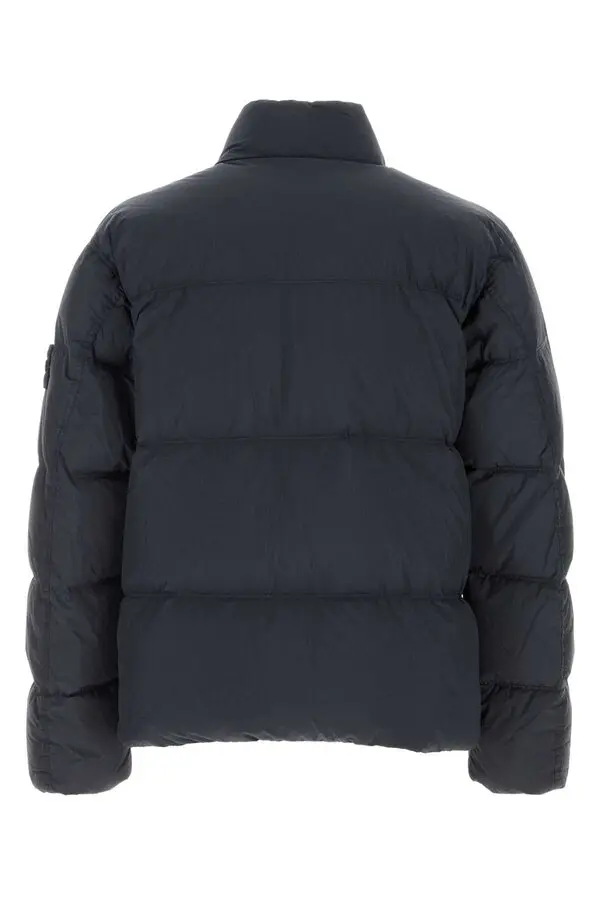 Stone Island Navy Nylon Down Jacket - Blue