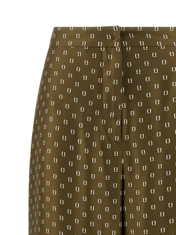 Max Mara Mstottelia Silk Twill Scarf Print Pants - Green