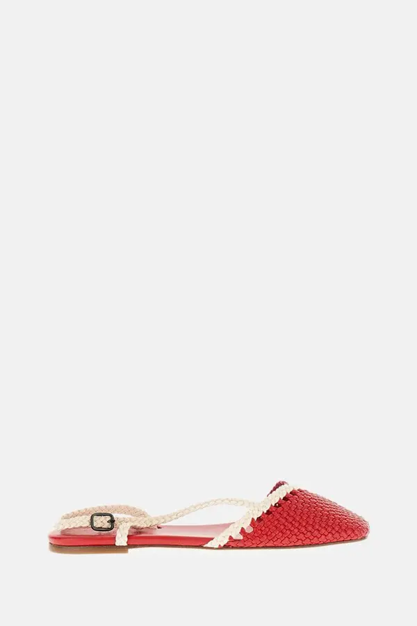 Hereu Rondaia Woven Leather Slingback Flats - Multicolor