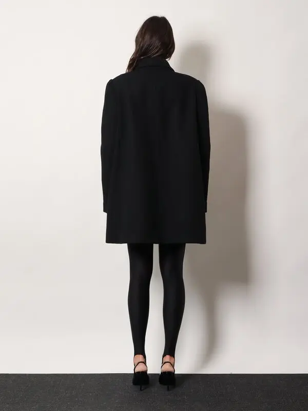 Dries Van Noten Wool Blend Lace Detail Coat
