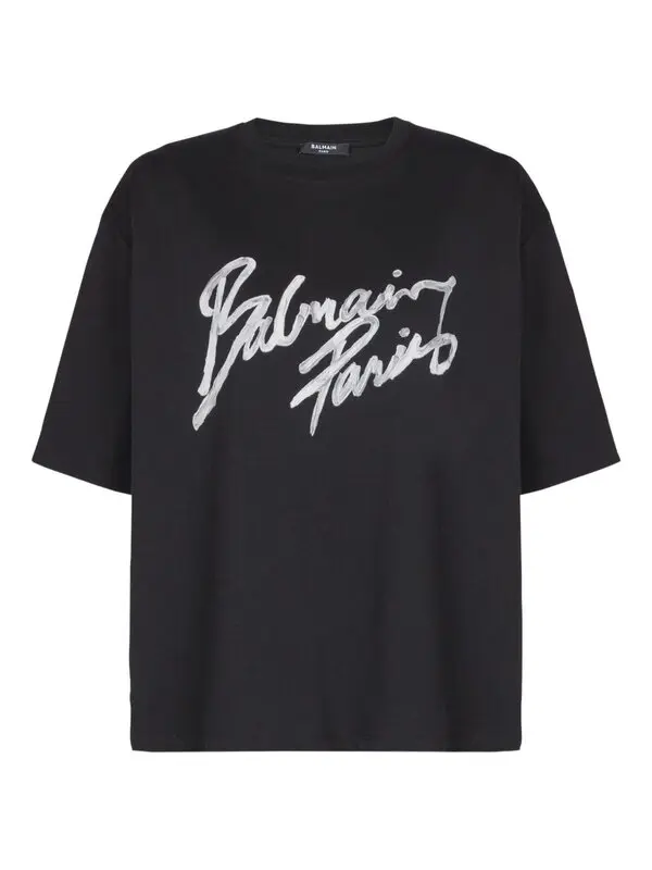 Balmain Logo Cotton T-shirt - Multicolor