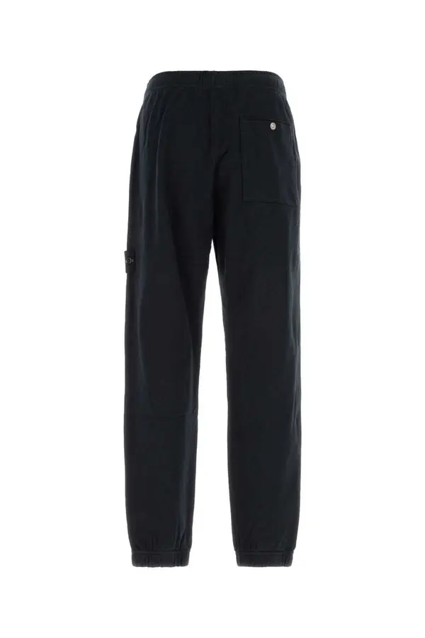 Stone Island Navy Cotton Joggers - Blue