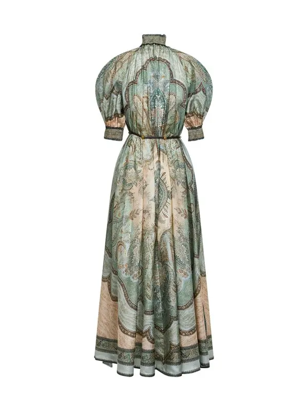 Zimmermann Tapestry Print Silk Billow Wanderlust Midi Dress - Multicolor
