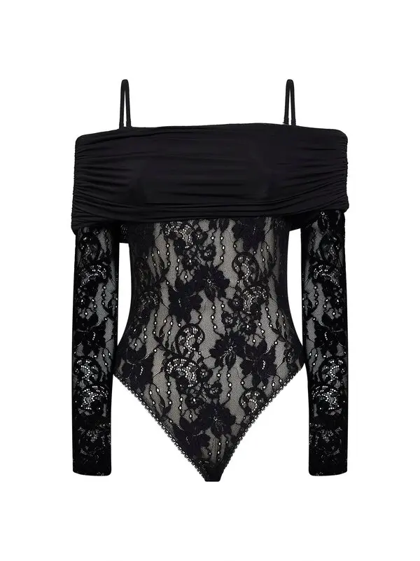 Zimmermann Black Lace Rebellion Bodysuit - Multicolor