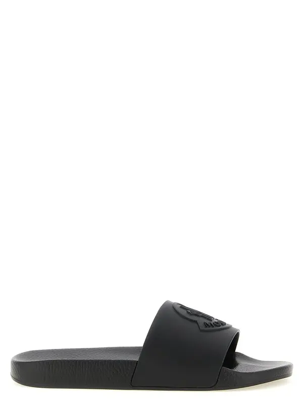 Moncler Camouflage Logo Slides - Black